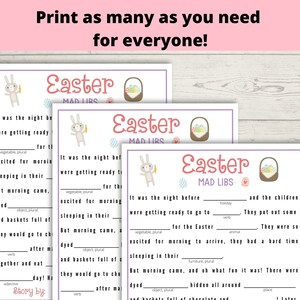 Easter Mad Lib Game - Children's Easter Party Game, Kids Madlibs for ...