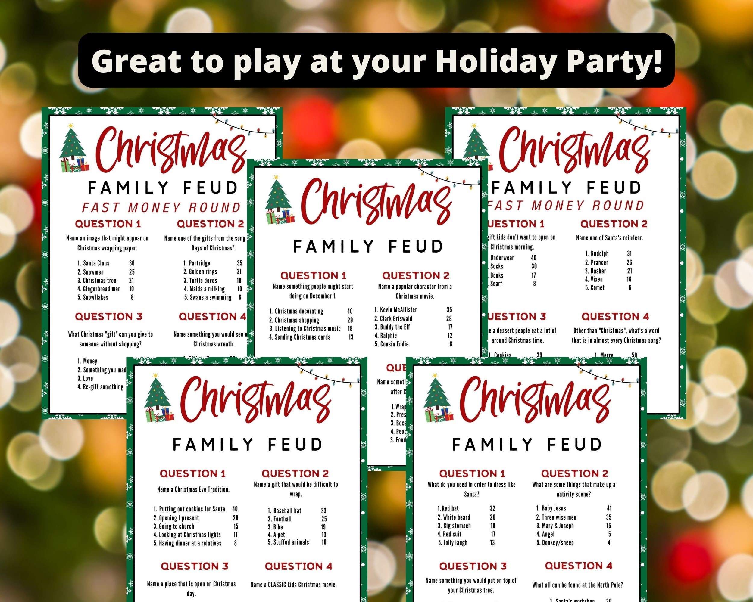 Christmas Family Feud - Christmas Feud, Christmas Friendly Feud ...