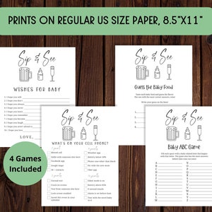 Sip and See Party Games Minimalist Baby Party Games Hello - Etsy