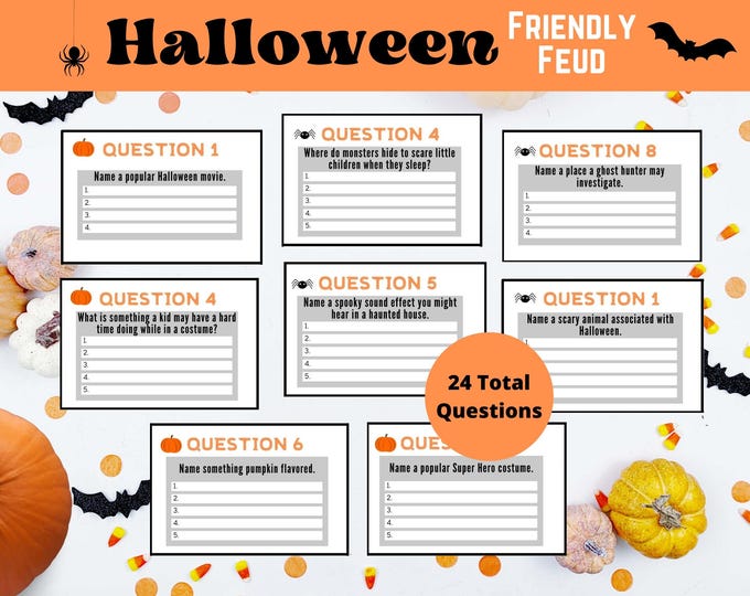 Halloween Family Feud, Printable Family Feud, Fun Feud Game, Group Game ...