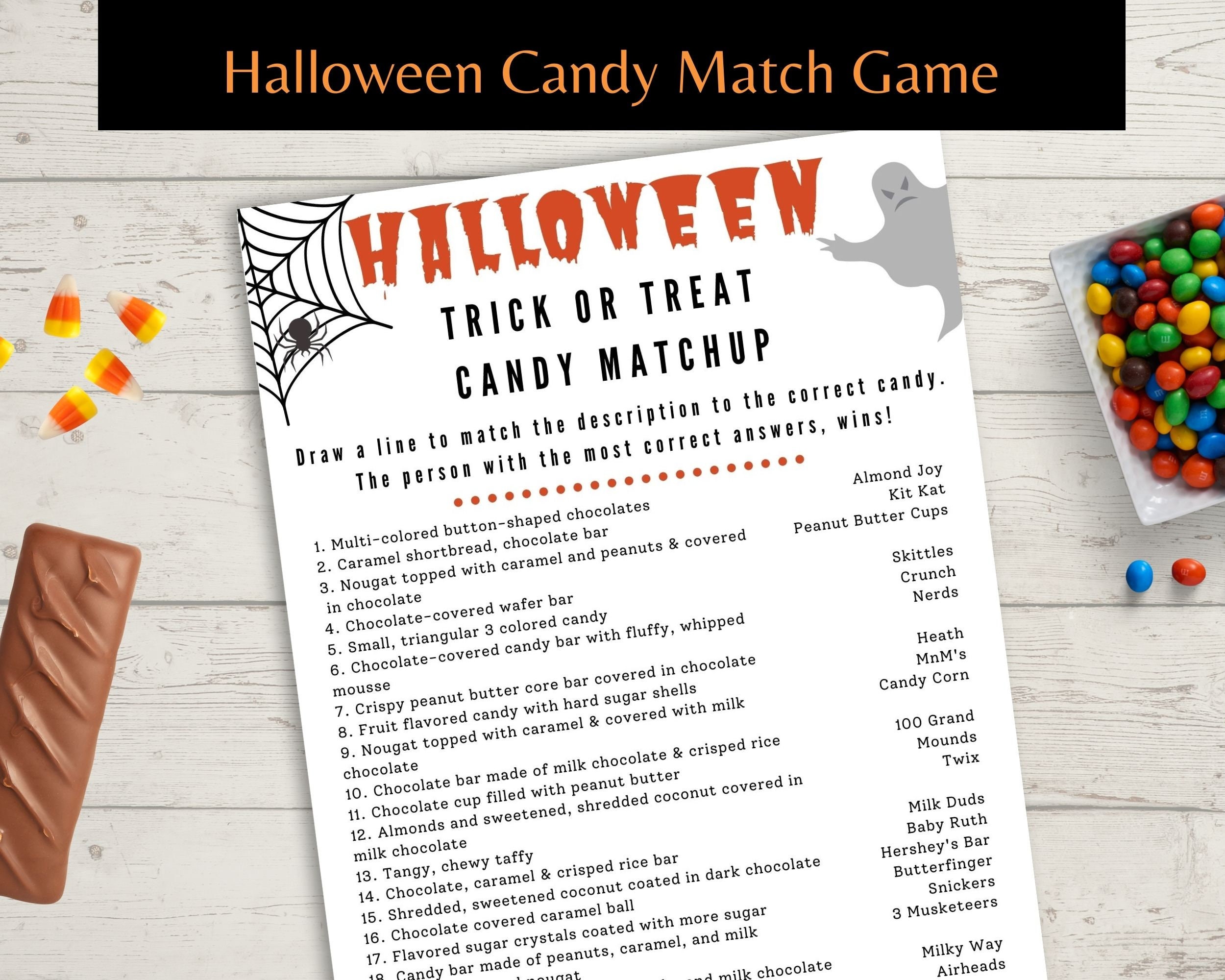 Halloween Candy Match Game - Hallowen Candy Game, Trick or Treat Candy ...