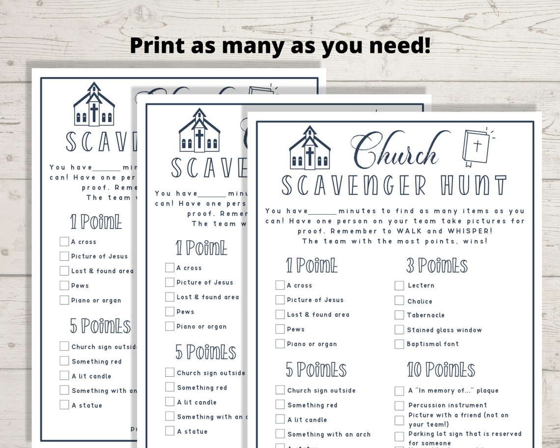Church Scavenger Hunt Church I Spy Game Youth Group Games - Etsy