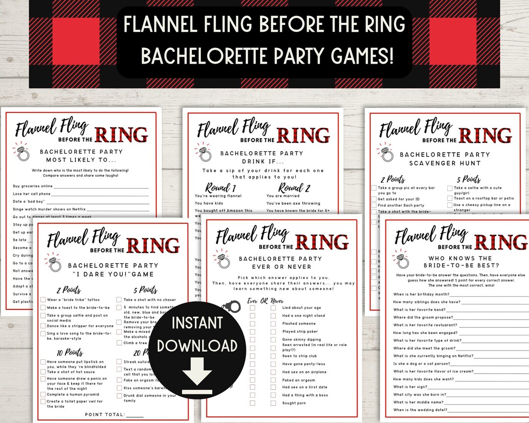Flannel Fling Before the Ring Bachelorette Party Games - Flannel and ...