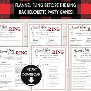 Flannel Fling Before the Ring Bachelorette Party Games Flannel and Fizz ...