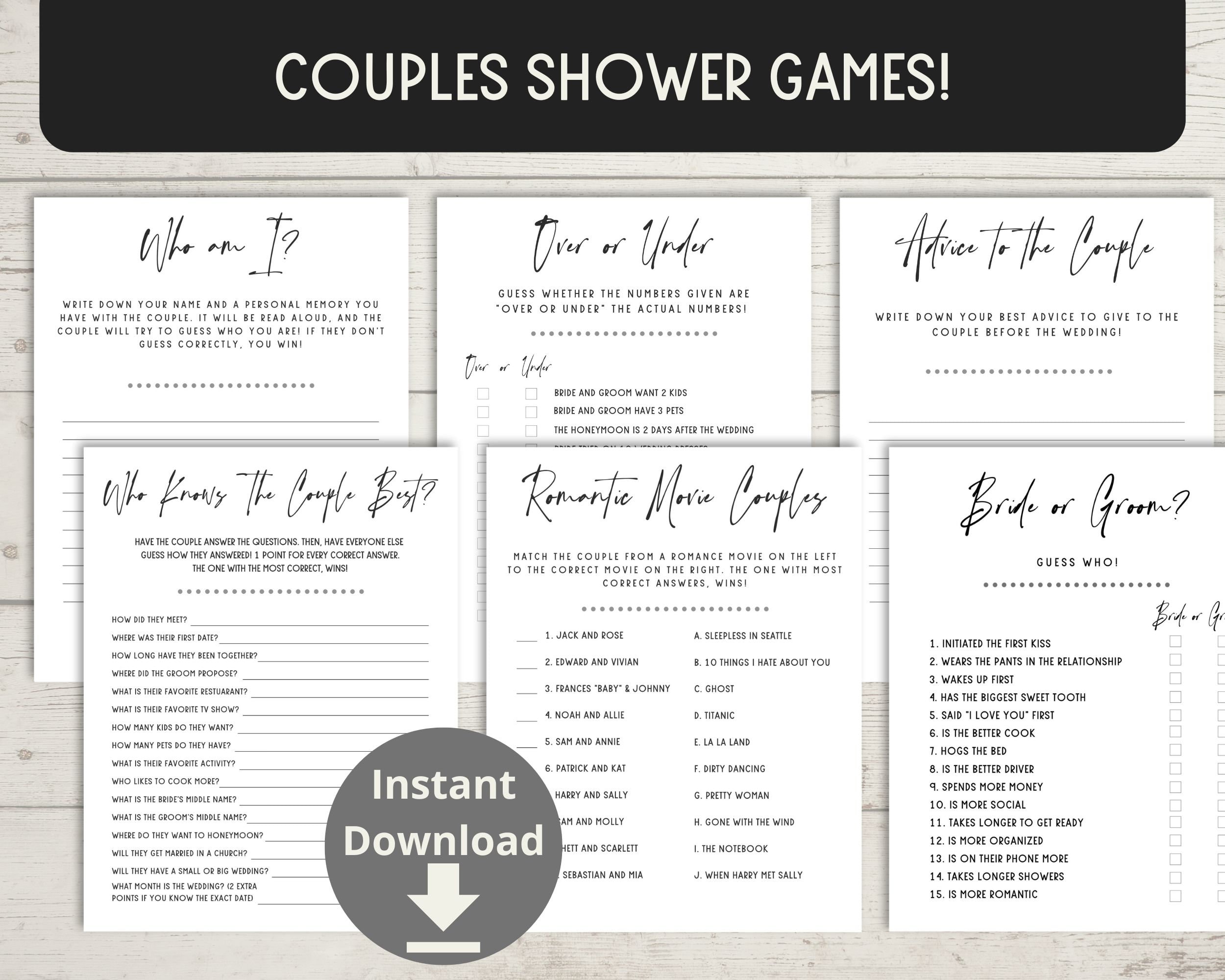 Juegos De Baby Shower De Jack Y Jill Baby Shower Unisex Kit 8 Juegos