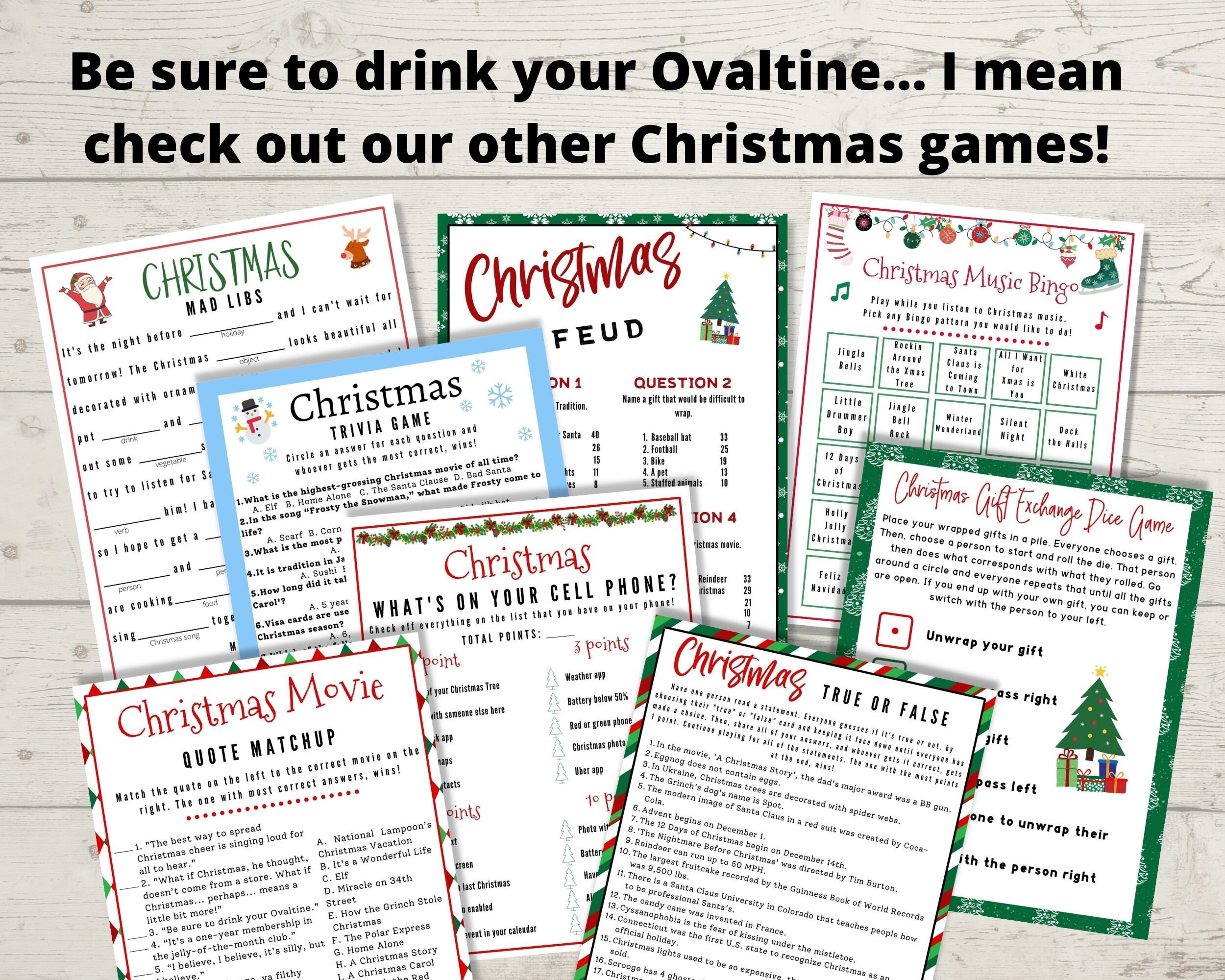 Reindeer Games Trivia Christmas Trivia Game, Kids Christmas Game ...