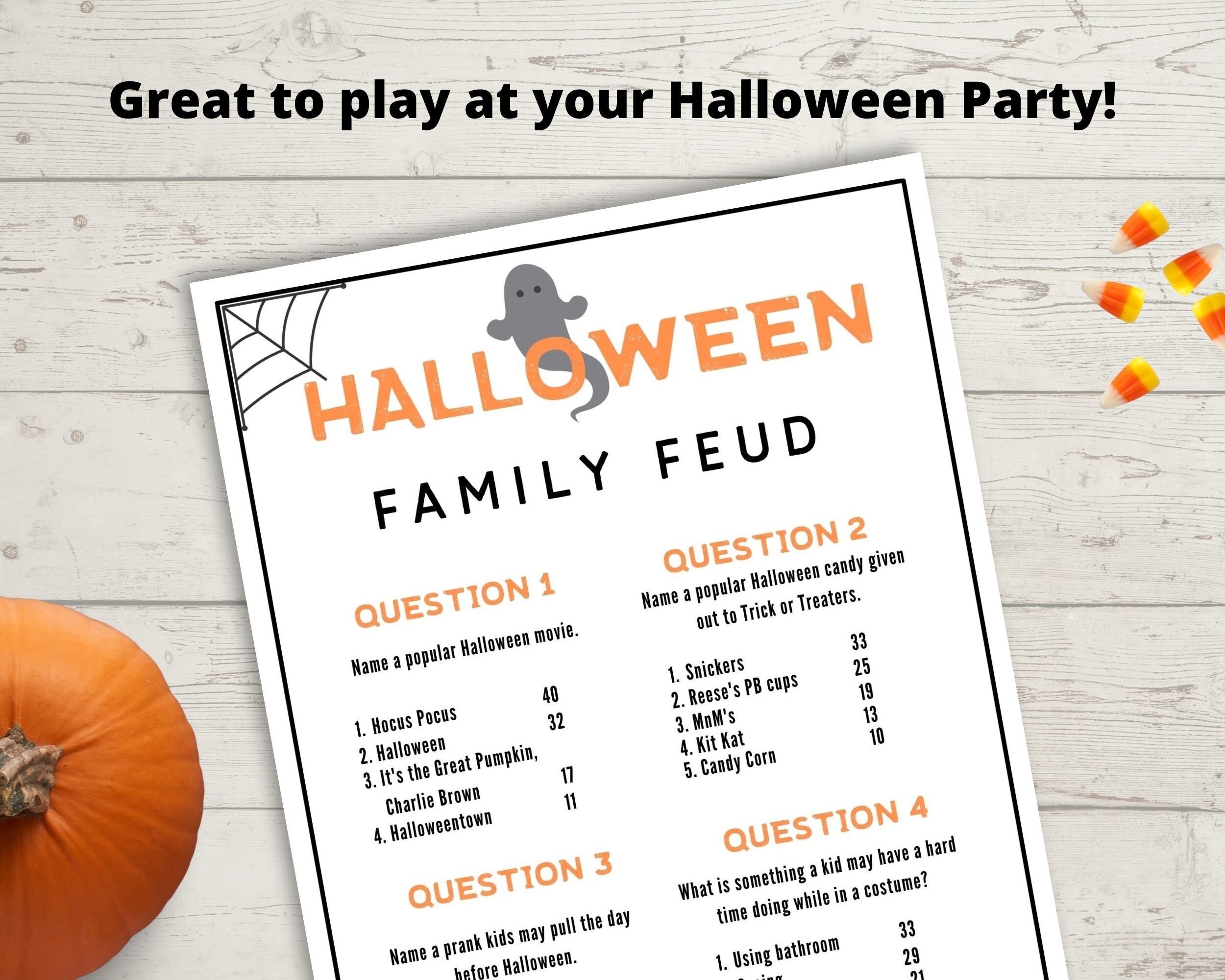 Halloween Family Feud Trivia Game Halloween Games, Halloween Family ...