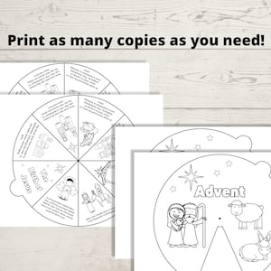 Nativity Coloring Wheel - Kids Printable Advent Wheel, Nativity Story ...