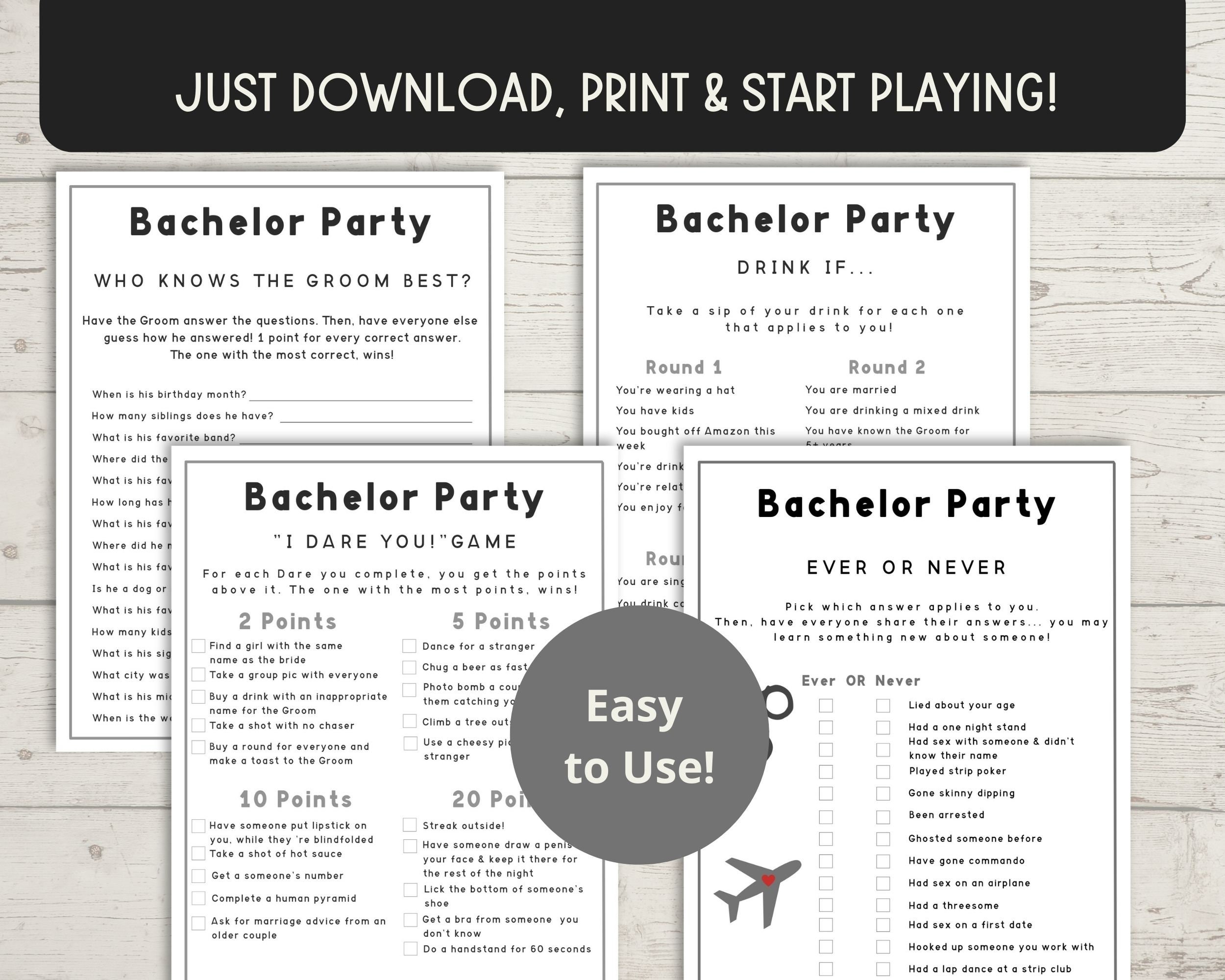 Bachelor Party Games Bundle Pack Stag Do Games Bachelor - Etsy UK