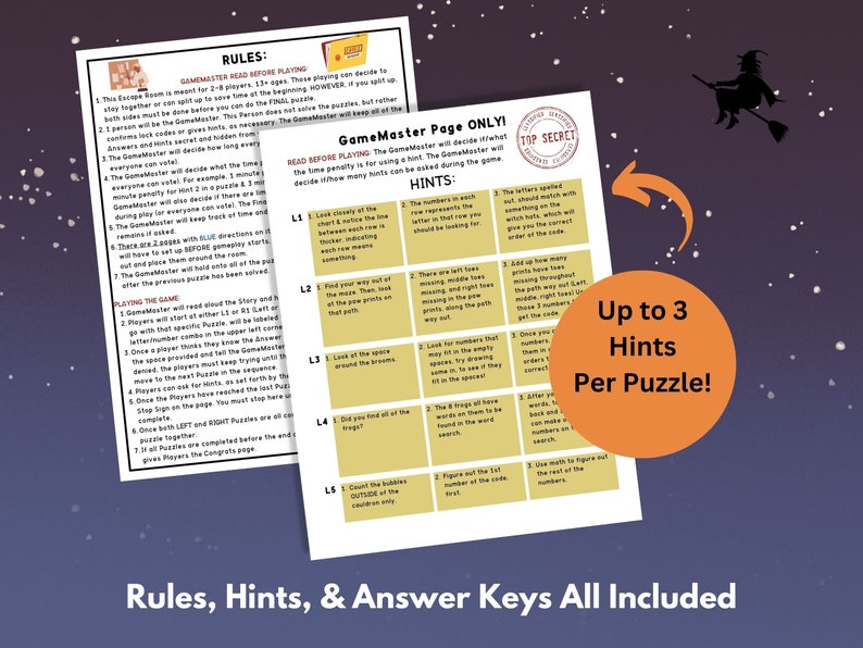 Halloween Escape Room - Witch Party Game, Escape Room Kit, Printable ...