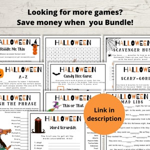 Halloween Mad Libs - Halloween Printable Game, Kids Halloween Game ...