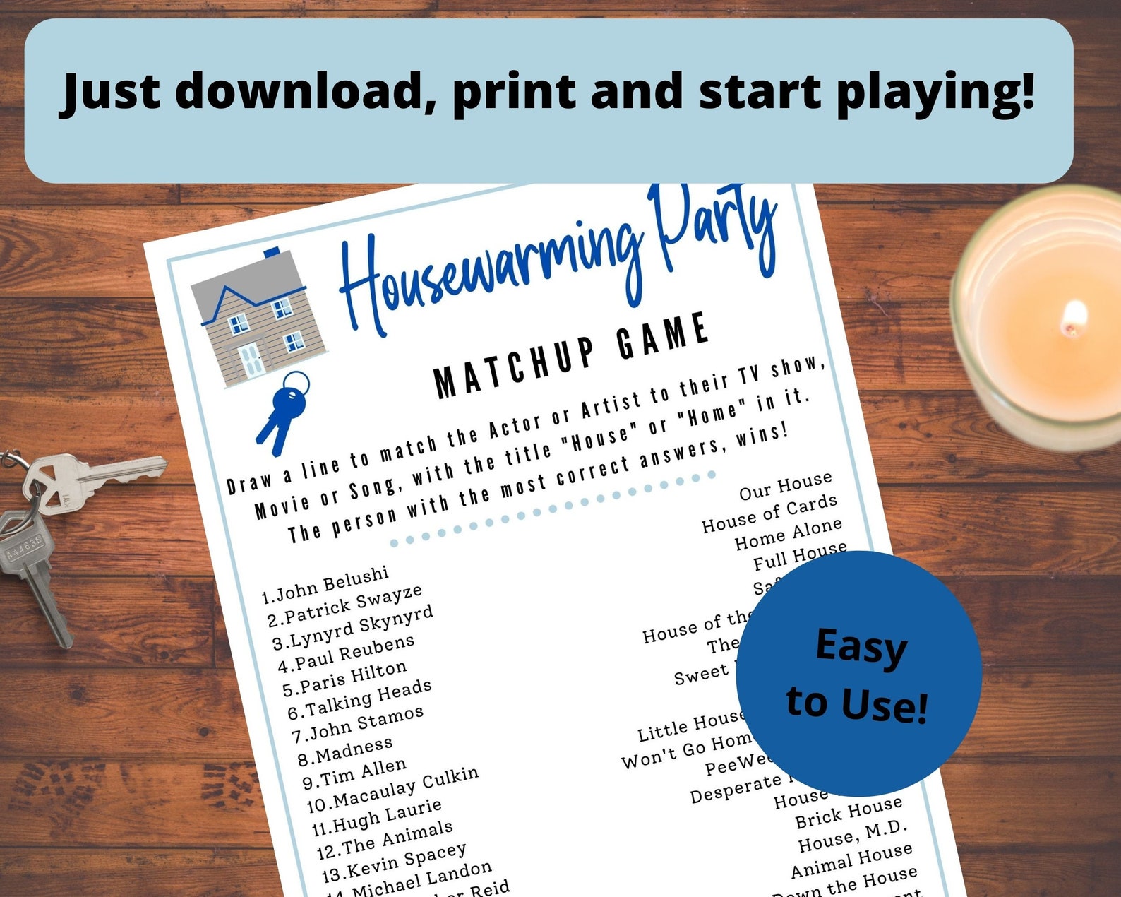 Housewarming Party Game - Happy Housewarming Game, New Home Get ...