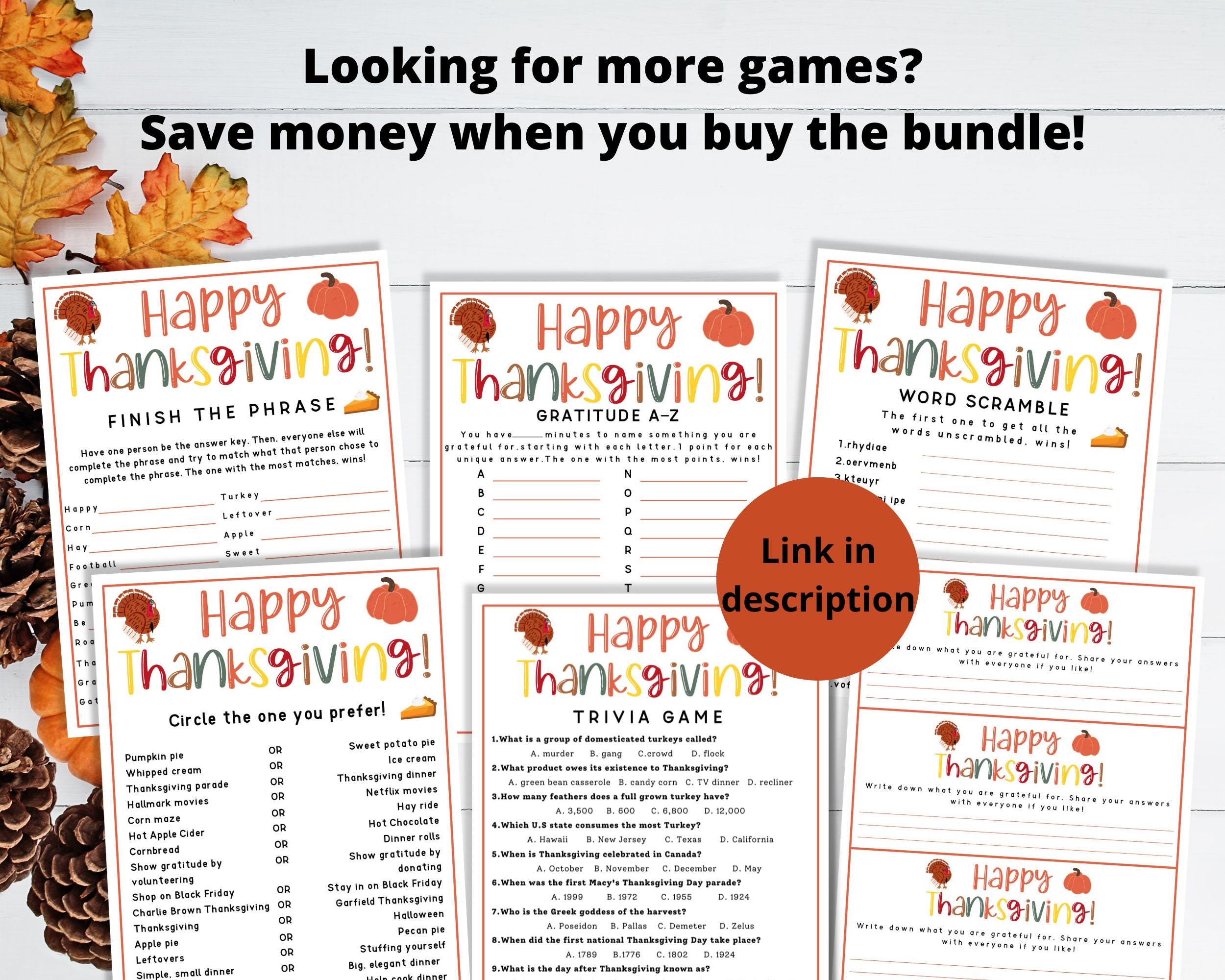 Thanksgiving Trivia Game - Thanksgiving Trivia, Friendsgiving Trivia ...