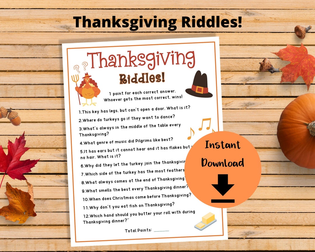 Thanksgiving Riddles - Riddle Me This, Thanksgiving Trivia, Turkey ...