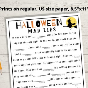 Halloween Mad Libs - Halloween Printable Game, Kids Halloween Game ...