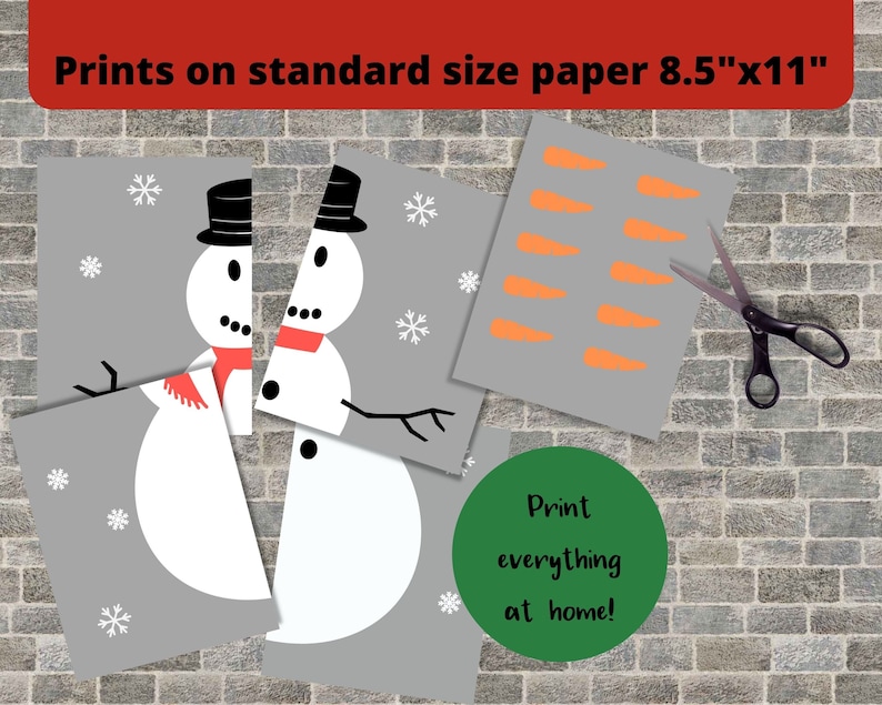 Pin the Carrot Nose on the Snowman Game Printable Children's Christmas ...