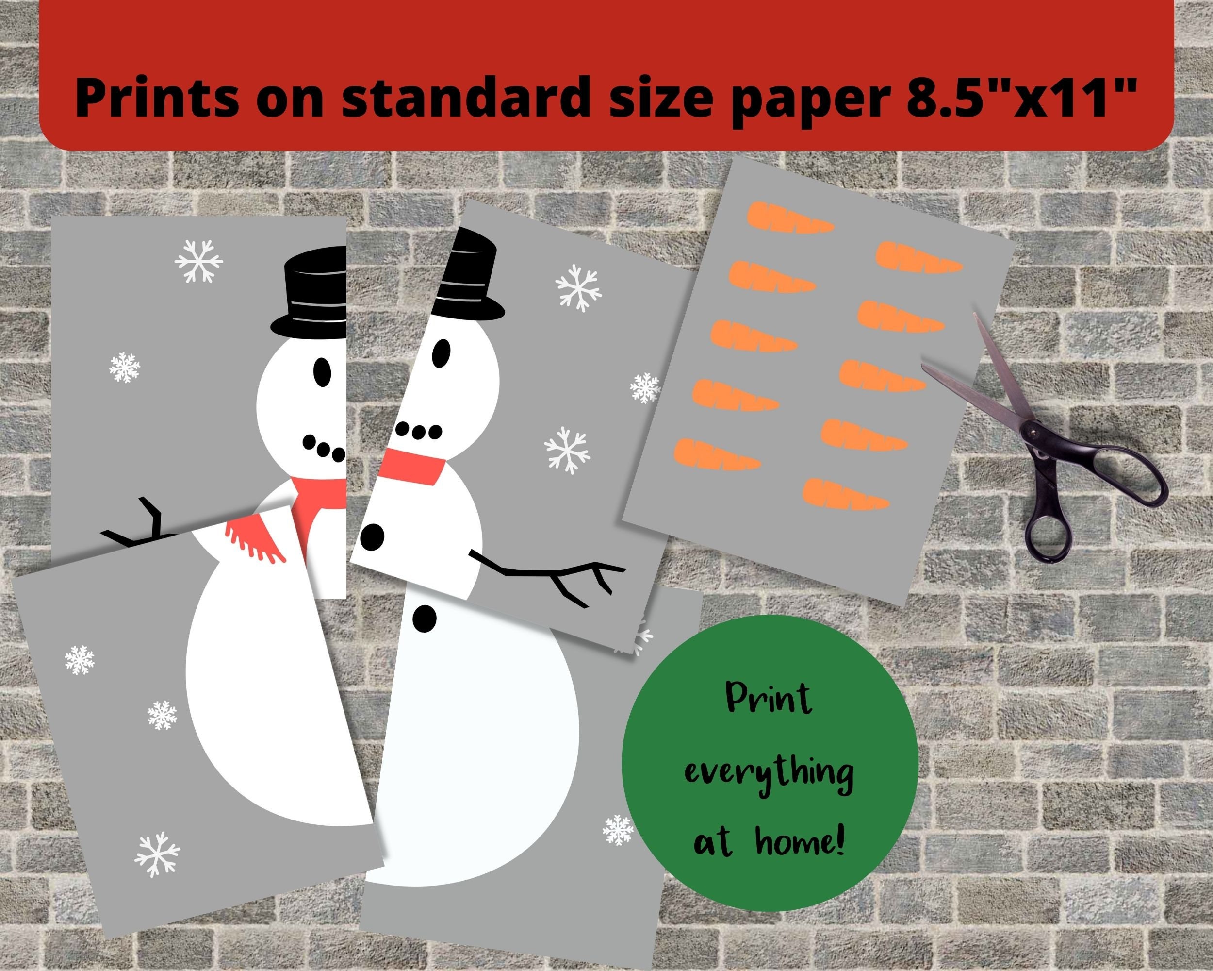 Pin the Carrot Nose on the Snowman Game Printable Children's Christmas ...