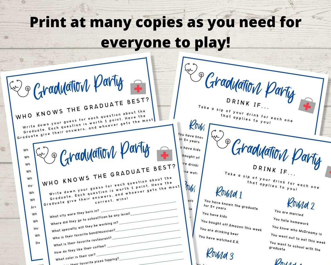 Nurse Graduation Party Game Medical Graduation Party Game - Etsy