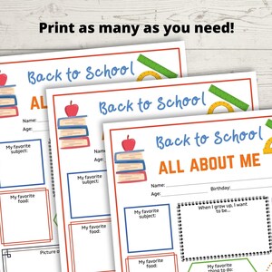 All About Me Back to School Worksheet - Children's Get to Know You Game ...
