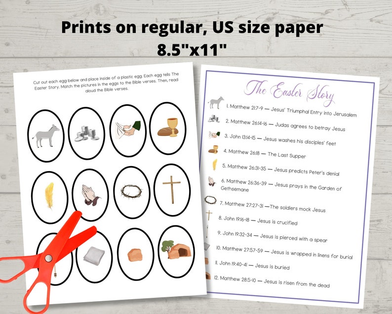 Resurrection Eggs Printable - the Easter Story, Church Game, Easter ...