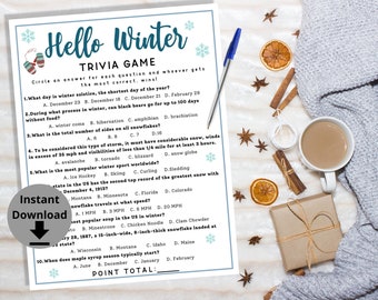 Winter Trivia Game, Printable Winter Games, Winter Holiday Game, Fun ...