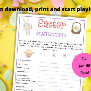 Easter Scattergories - Easter Word Game, Easter Printable, Kids Easter ...