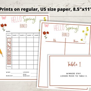 Spring Bunco - Spring Bunco Printables, Bunco Game, Bunco Table Numbers ...