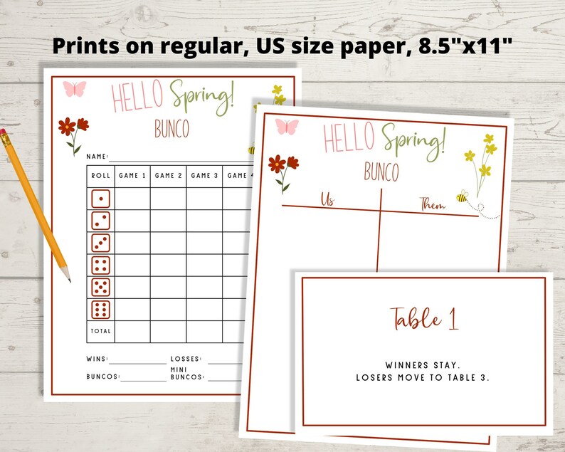 Spring Bunco Spring Bunco Printables, Bunco Game, Bunco Table Numbers ...