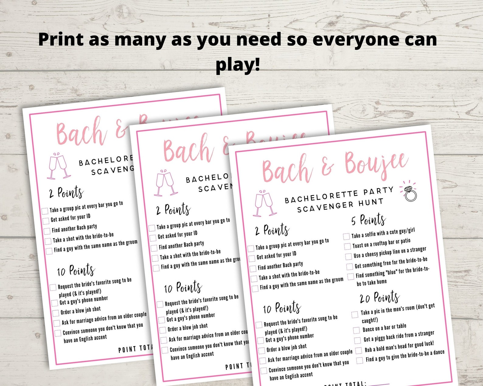 Bach and Boujee Bachelorette Party Scavenger Hunt Game - Printable Bach ...