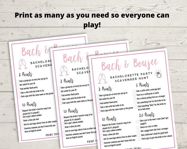 Bach and Boujee Bachelorette Party Scavenger Hunt Game - Etsy