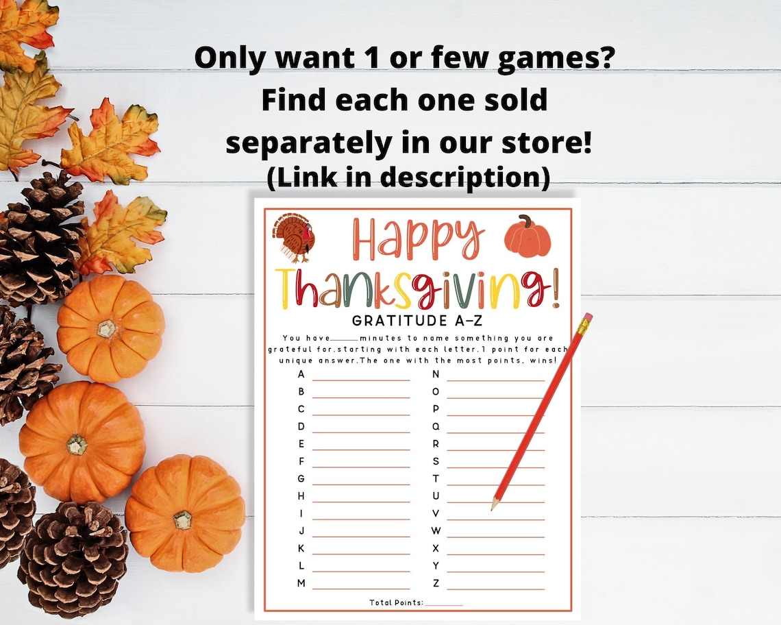 Thanksgiving Game Bundle Thanksgiving Games Fall Games - Etsy