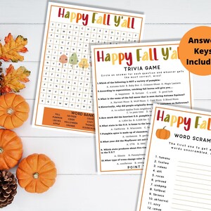 Fall Game Bundle - Autumn Games Bundle, Fall Activites for Kids and ...