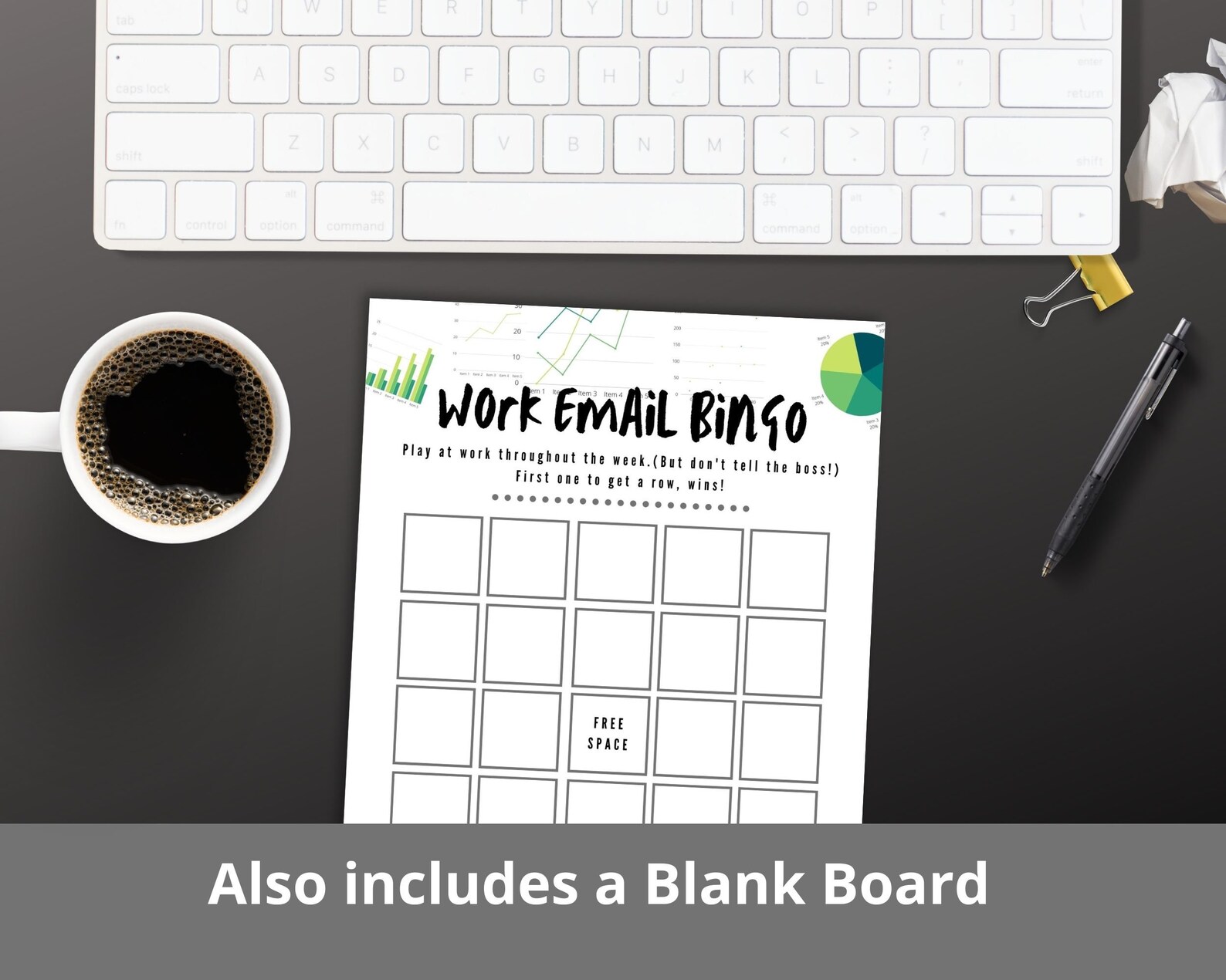 Work Email Bingo Game - Office Party Game, Work From Home Bingo Board ...