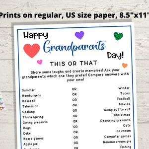 Grandparents Day Printables - Grandparents Day Game, This or That ...