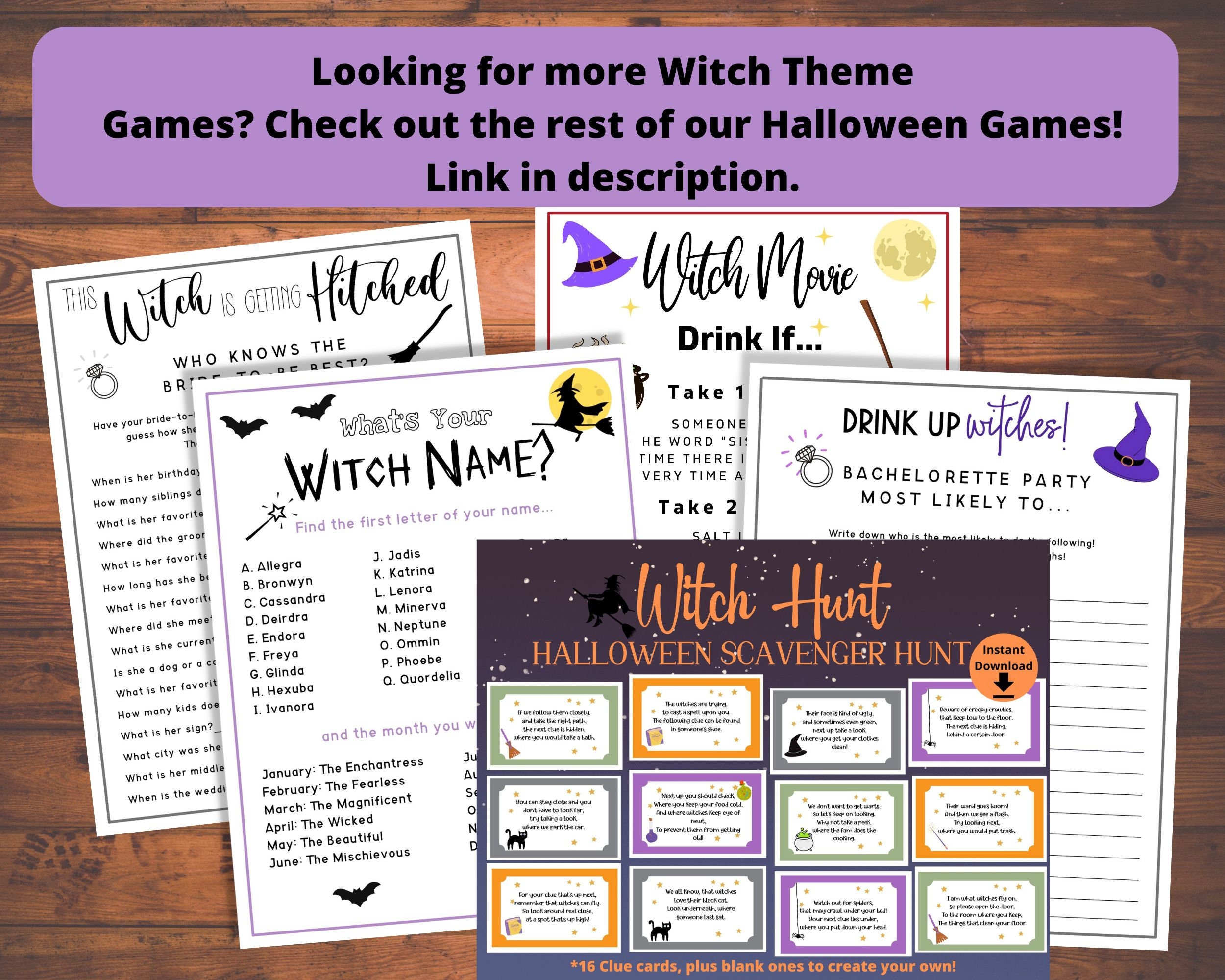Halloween Scavenger Hunt - Witch Party Game, Witch Hunt Game for Kids ...
