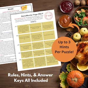 Thanksgiving Escape Room - Escape Room for Adults Teens Family, Escape ...