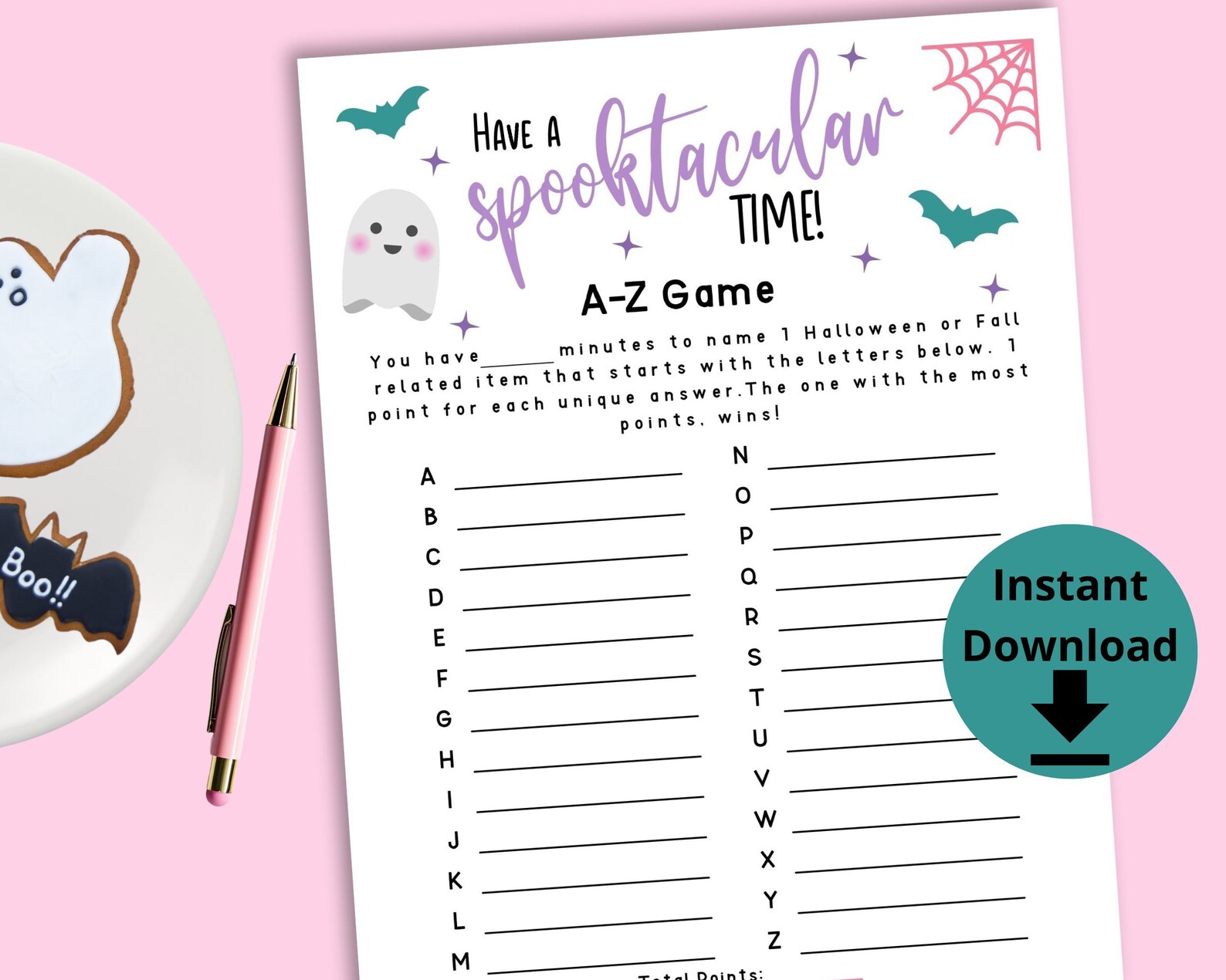 Cute Halloween Game Halloween Word Games for Kids Pastel - Etsy