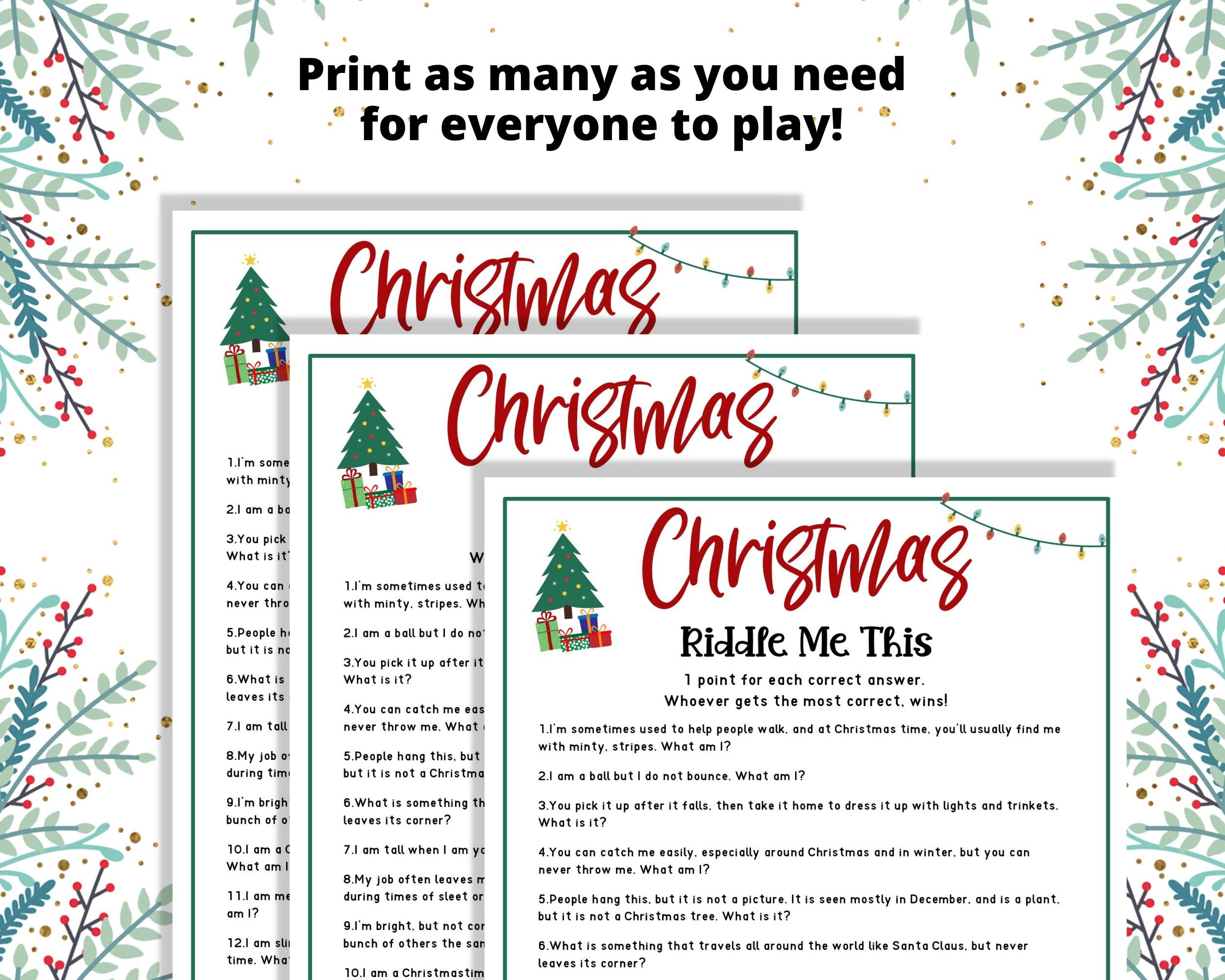 Christmas Riddles - Christmas What Am I Game, Kids Riddle Game ...