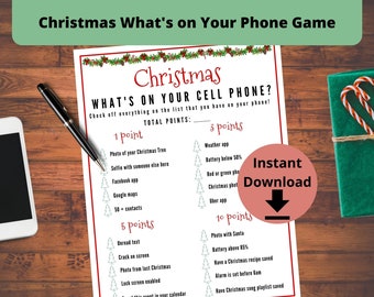 Whats in Your Phone Printable Christmas Holiday Party Game - Etsy