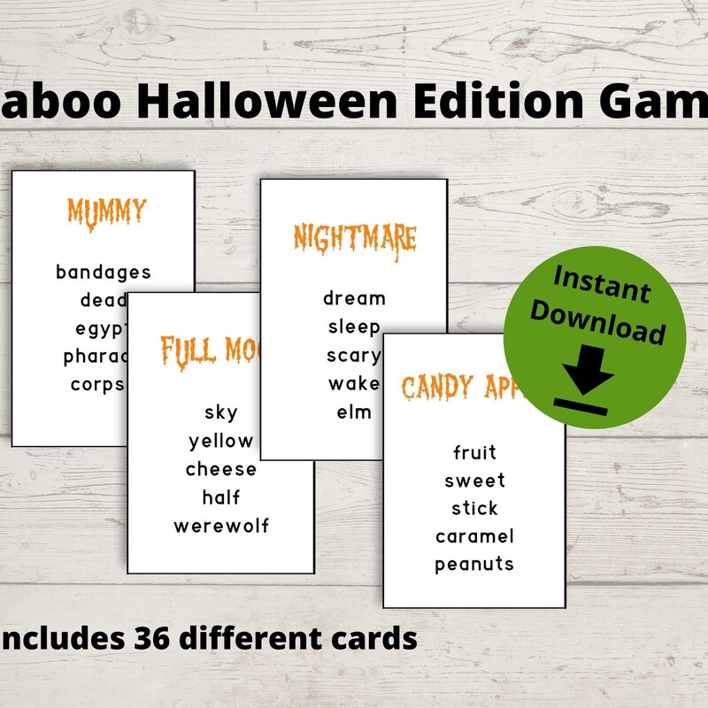 Halloween Taboo Games - Etsy