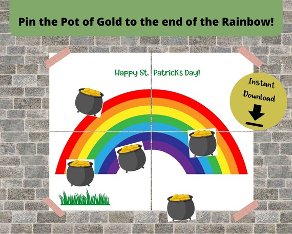 Pin the Pot of Gold to the End of the Rainbow Children's | Etsy
