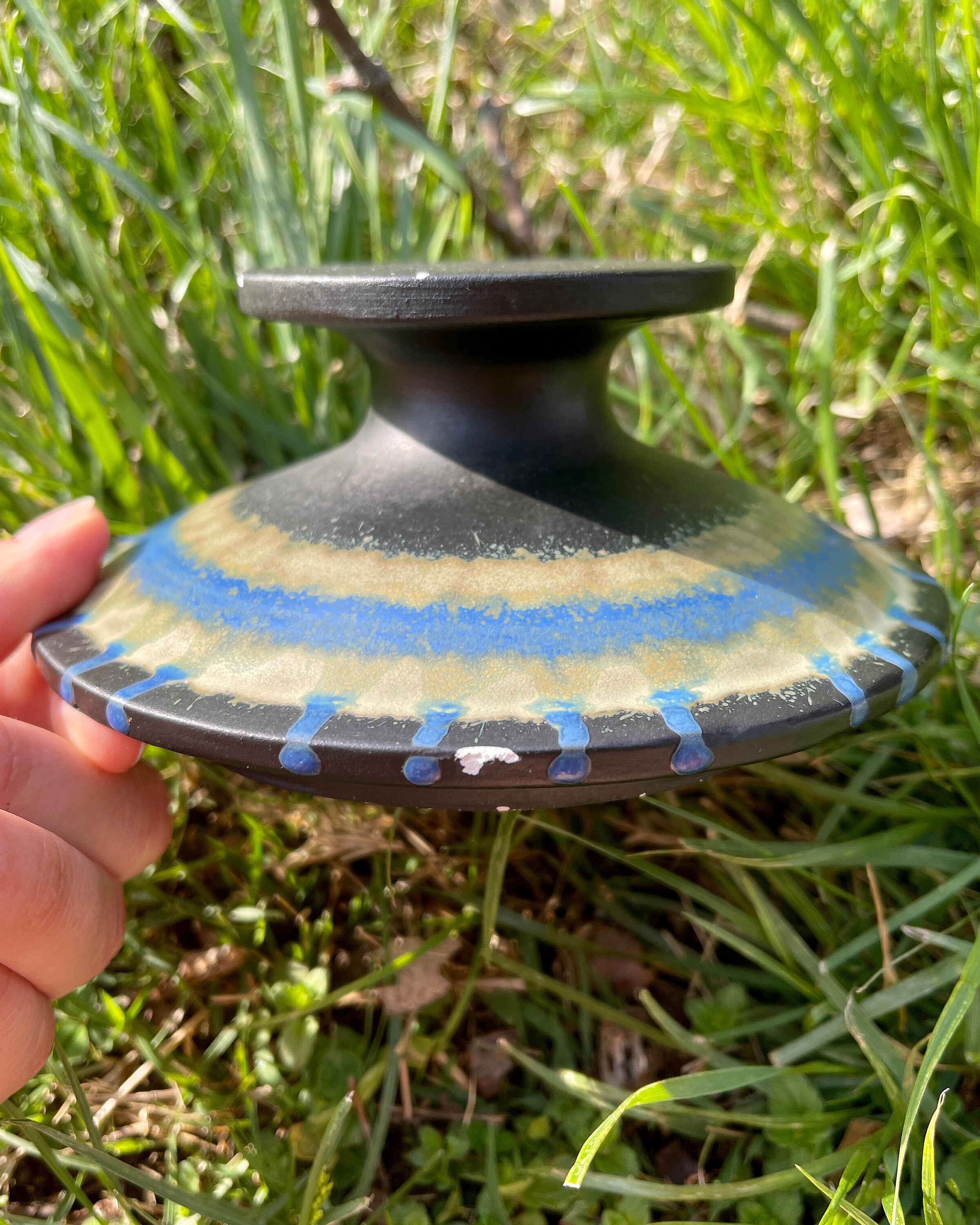 Alrun Guest for Haeger Drip Glass Covered Vessel - Blue Green Black - Etsy