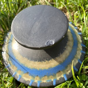 Alrun Guest for Haeger Drip Glass Covered Vessel - Blue Green Black - Etsy