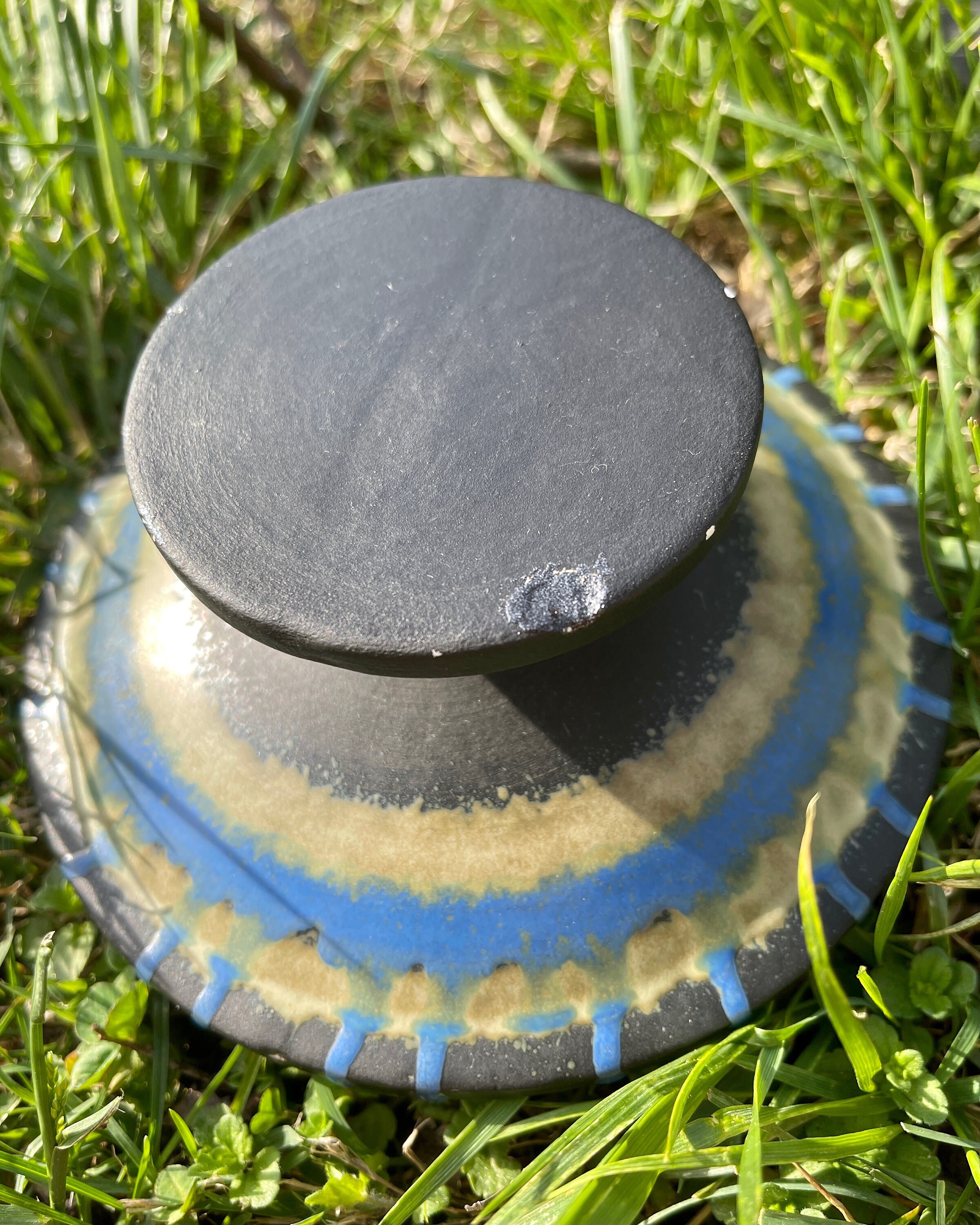 Alrun Guest for Haeger Drip Glass Covered Vessel - Blue Green Black - Etsy