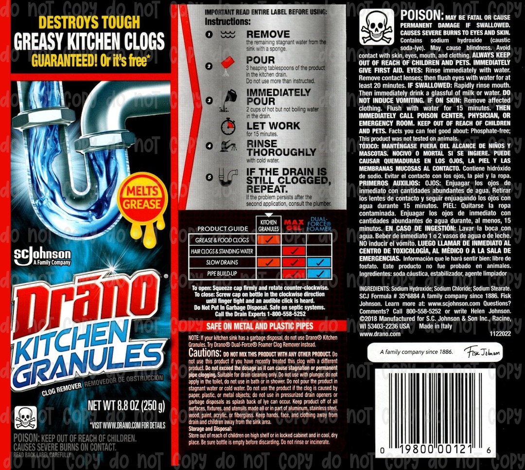Drano Kitchen Granules Png - Etsy