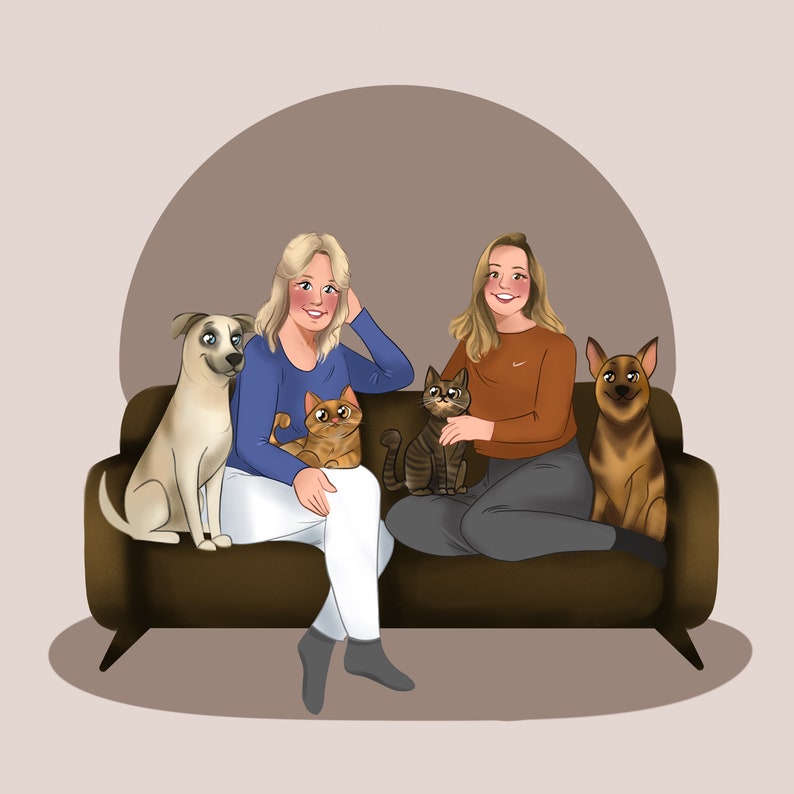 Custom Portrait Cartoon Portrait Custom Illustration Custom | Etsy