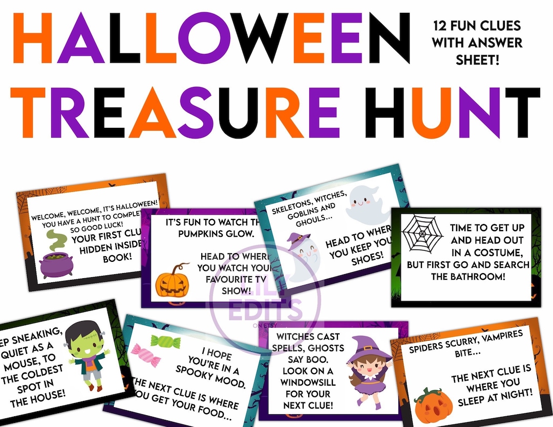 Halloween Treasure Hunt | Fun Printable Game for Kids | Festive ...