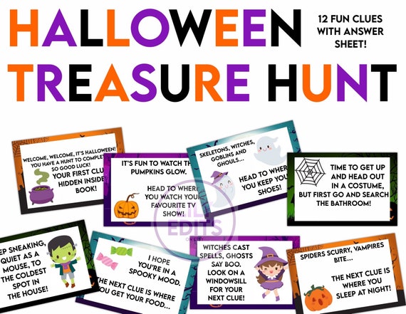 Halloween Treasure Hunt Fun Printable Game for Kids | Etsy