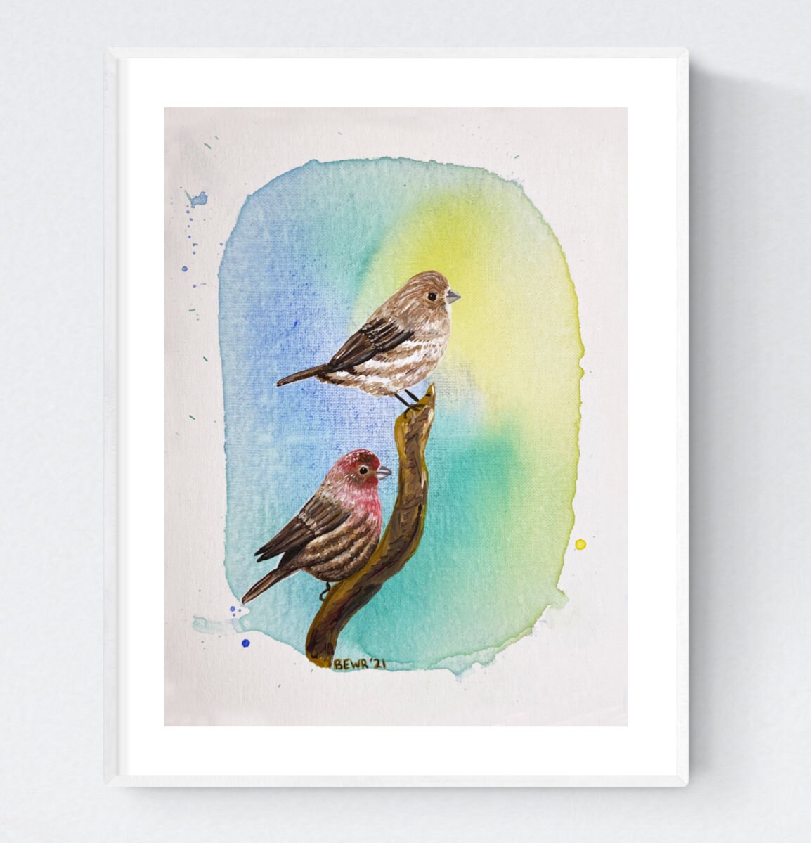 House Finches Art Print Home Decor 9x12, Animal Wall Art Nature Prints ...