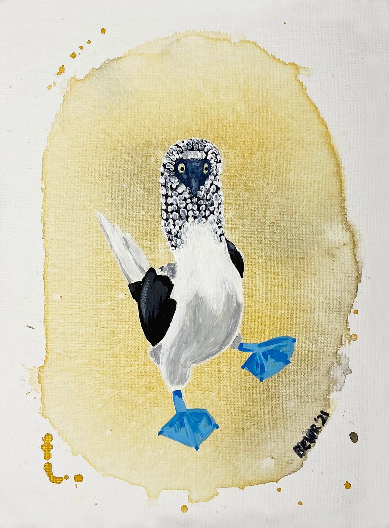 Set of 3 Blue-footed Booby Prints, 9x12, Animal Art Prints, Animal Wall ...